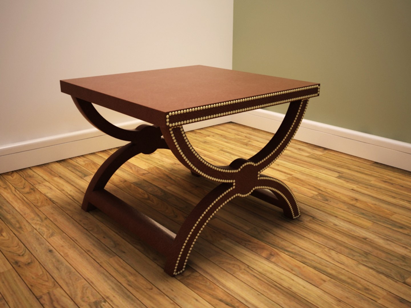 gothic leather ottoman 3d model