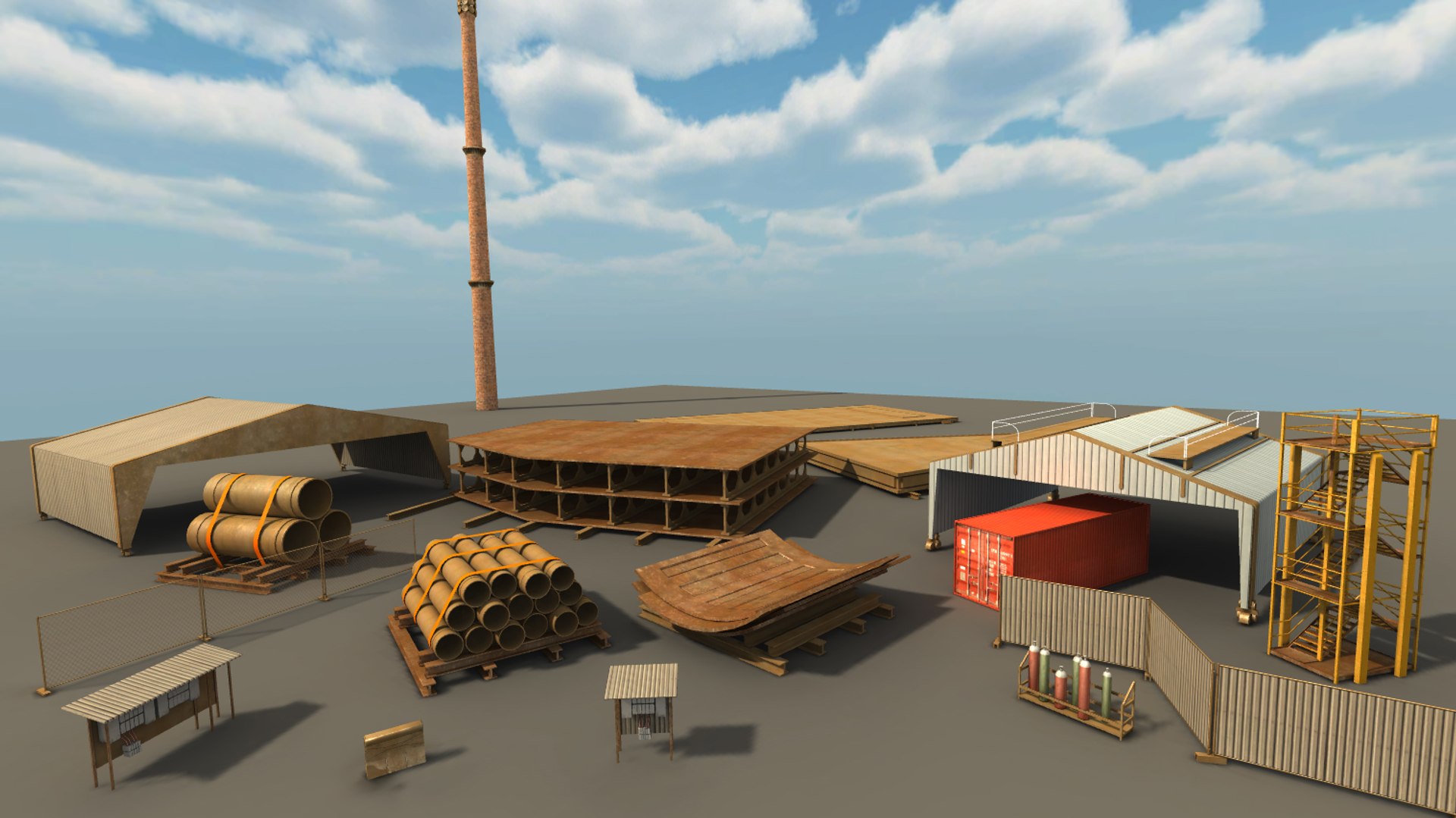 Shipyard Assets 3d Model