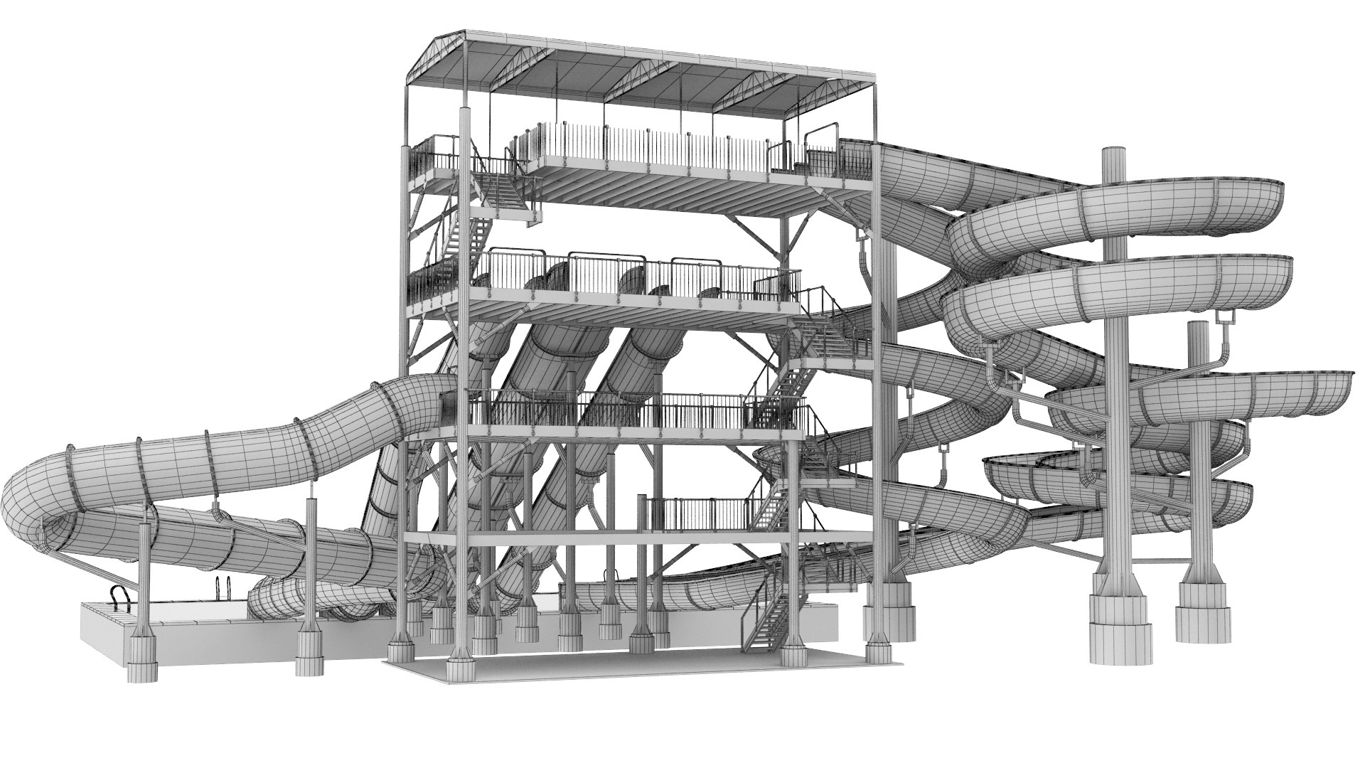 Waterslide Tower 3D Model - TurboSquid 1911083