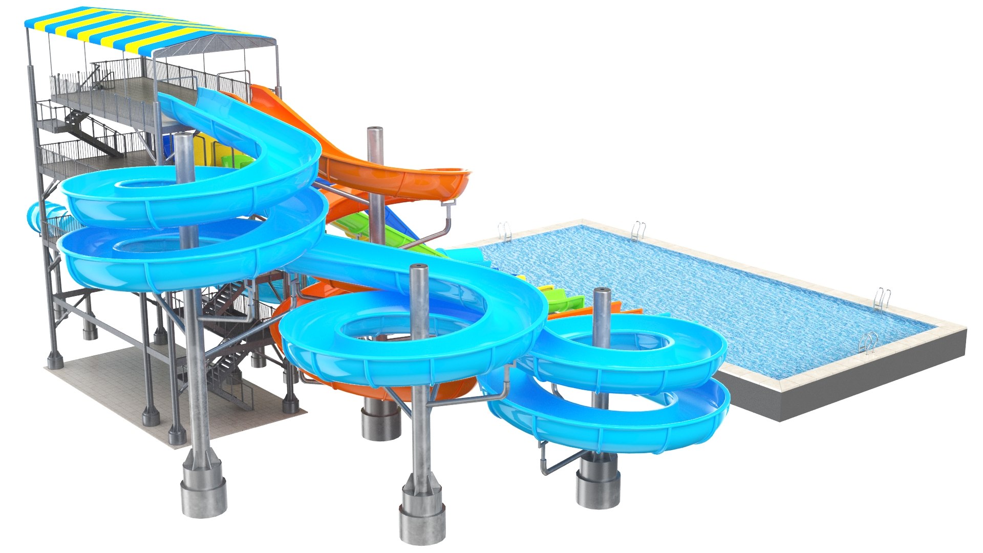 Waterslide Tower 3D Model - TurboSquid 1911083