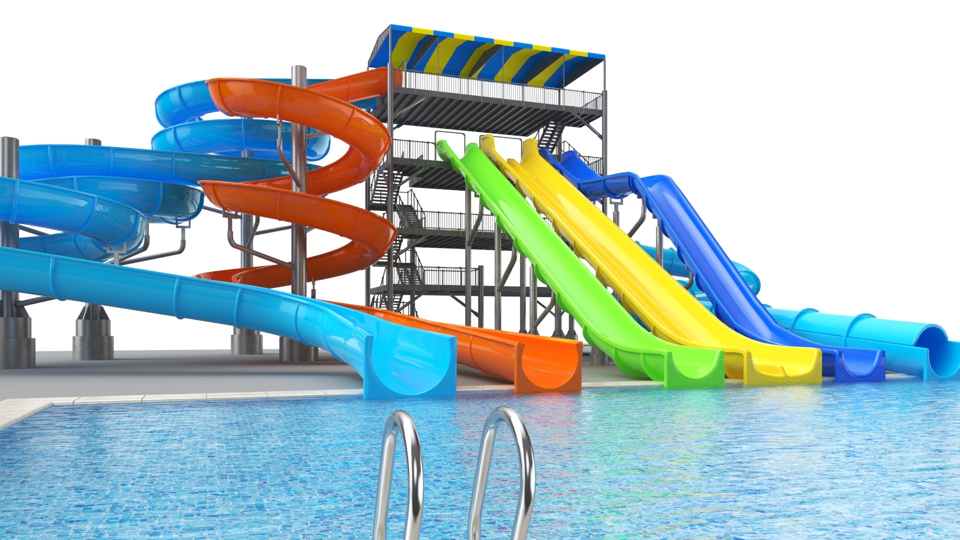 Waterslide Tower 3D Model - TurboSquid 1911083