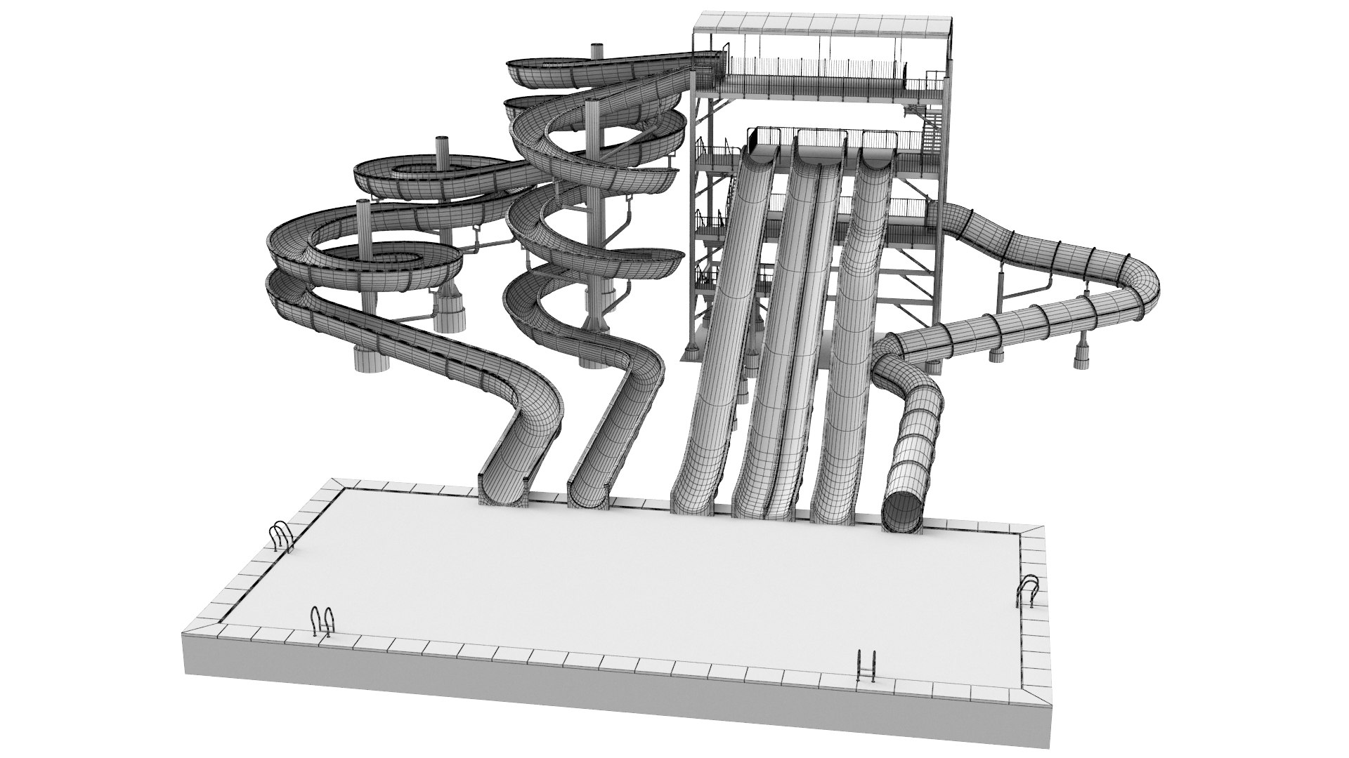 Waterslide Tower 3D Model - TurboSquid 1911083