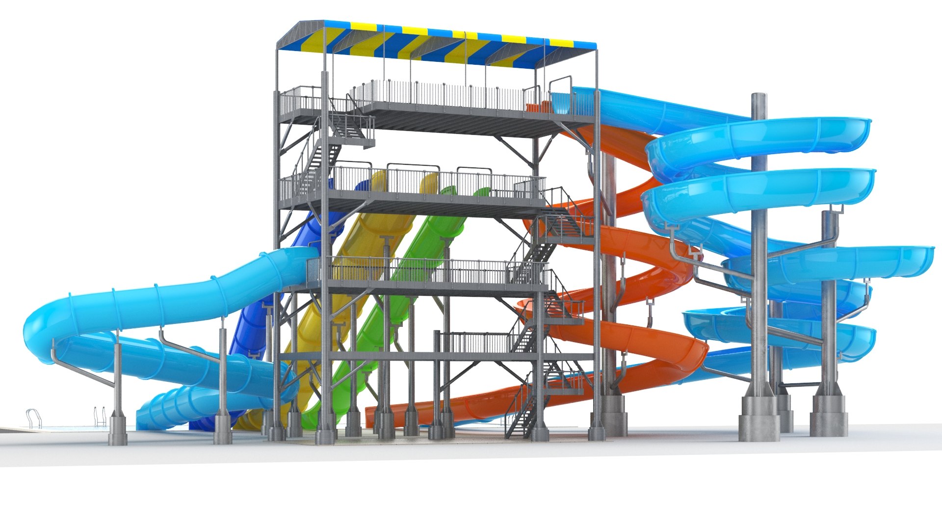 Waterslide Tower 3D Model - TurboSquid 1911083