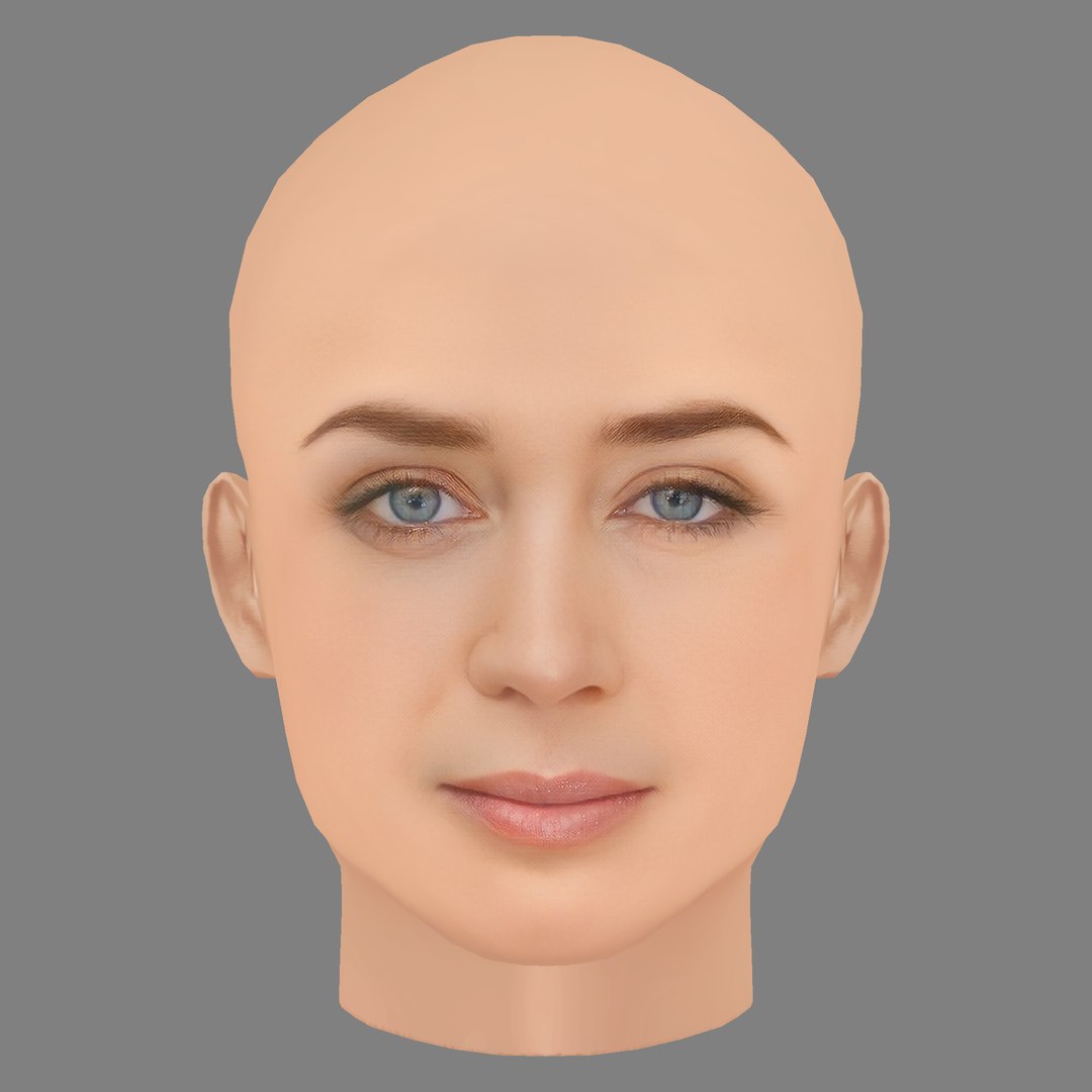 Emily Blunt Head - No Hair - Low Poly Head For Game 3D Model ...