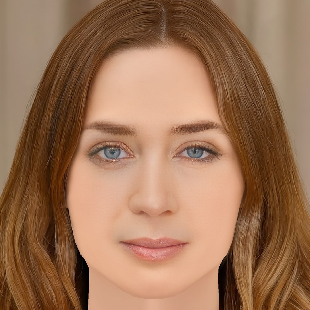 Emily Blunt Head - No Hair - Low Poly Head For Game 3D Model ...