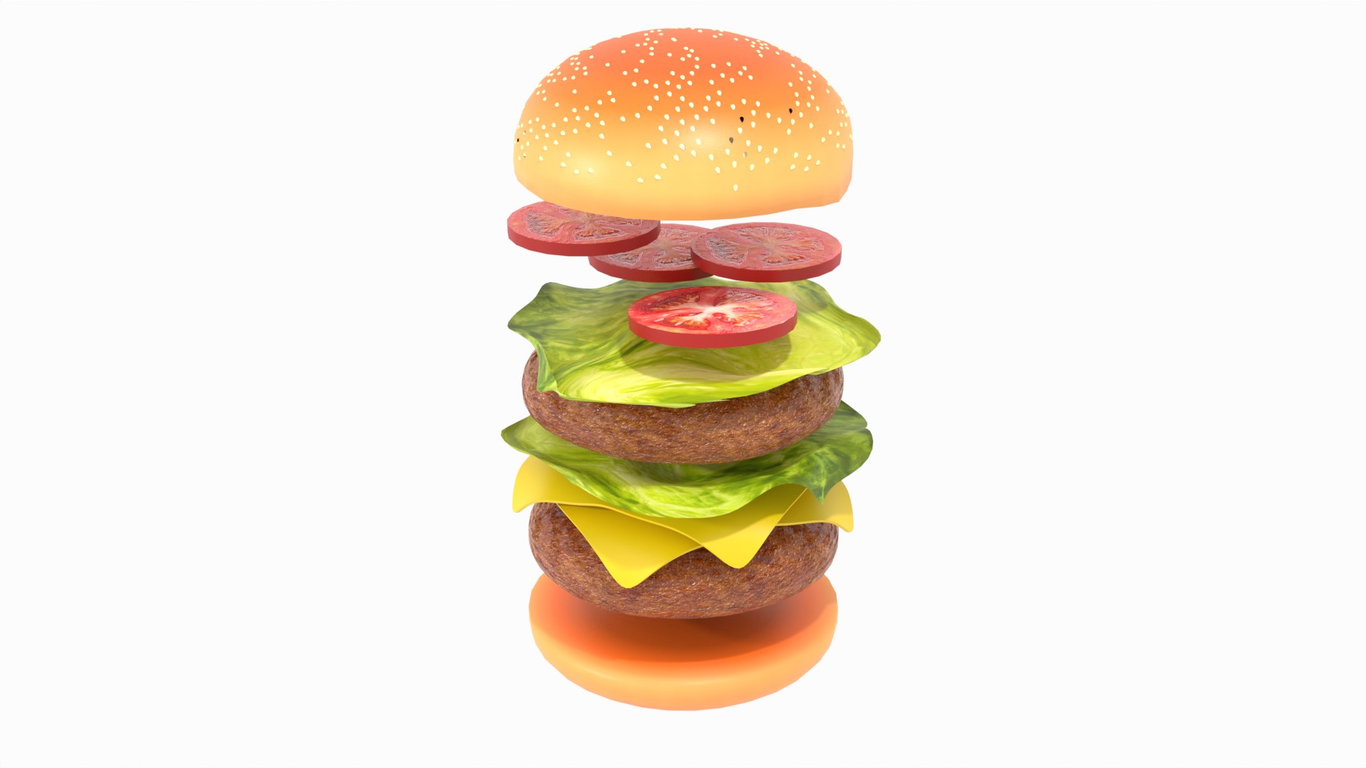 3D Double Burger - TurboSquid 1984785