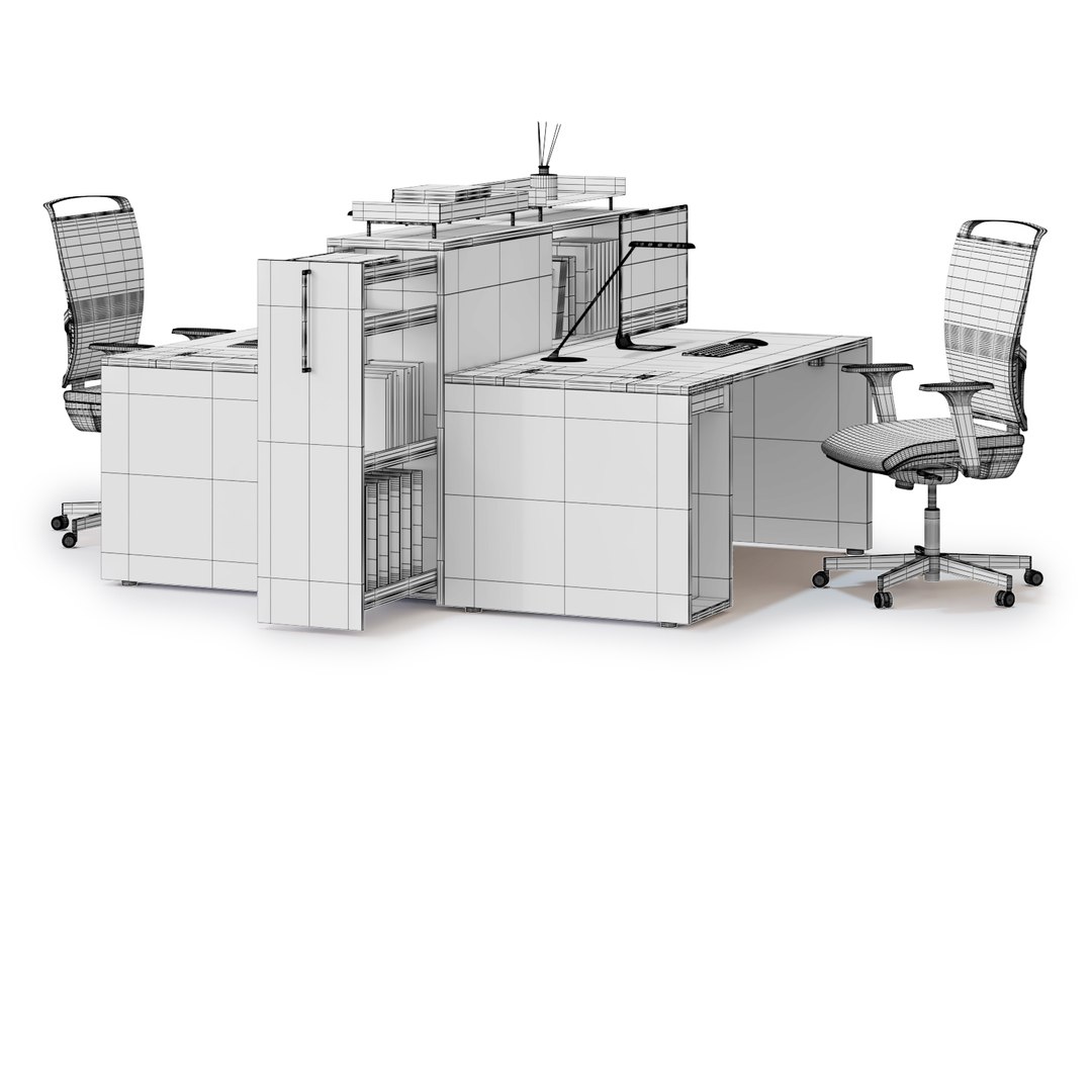 3D Model Office Workspace Las - TurboSquid 1444678