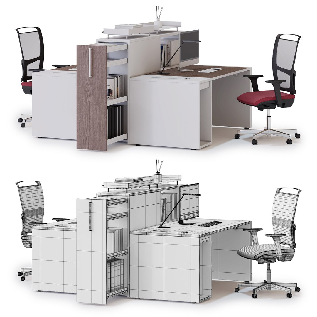 3D Model Office Workspace Las - TurboSquid 1444678