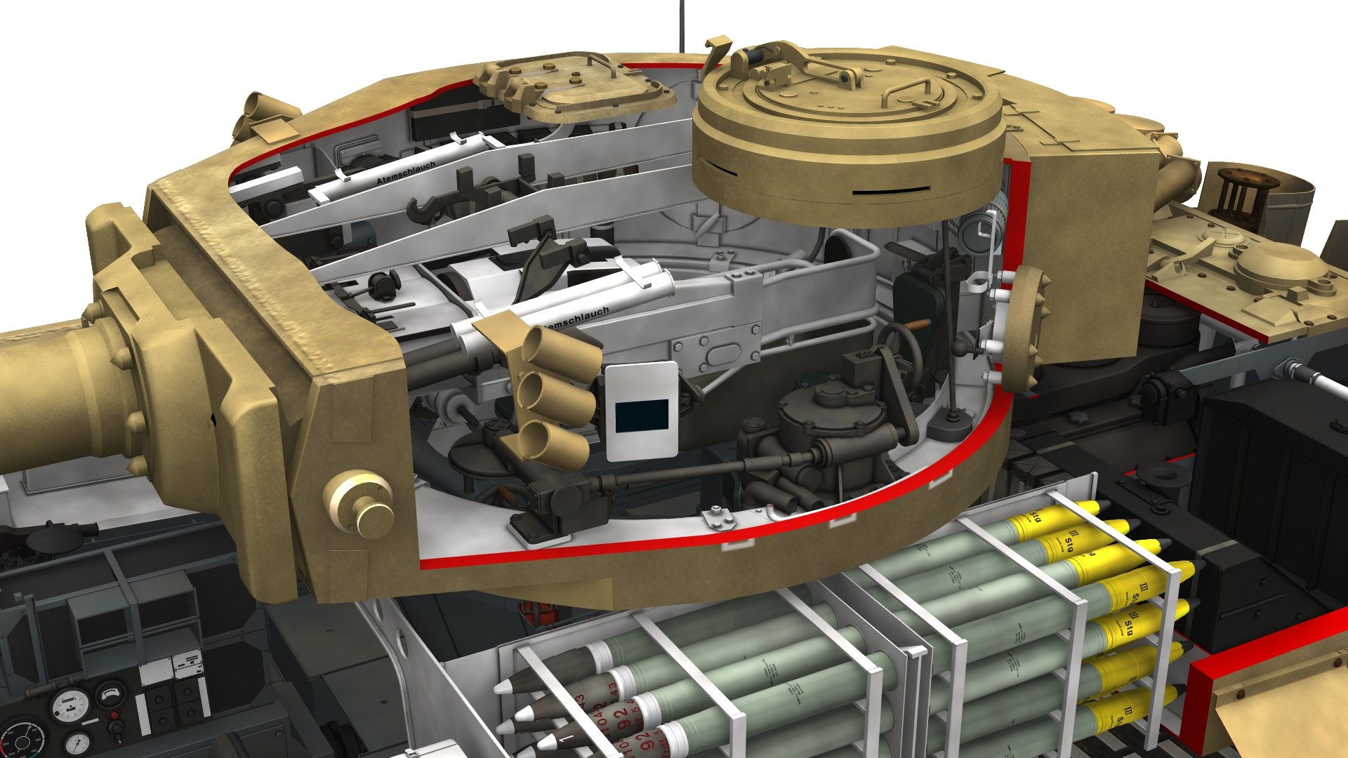 Tiger I Early Type Full Interior 3D Model - TurboSquid 1825278