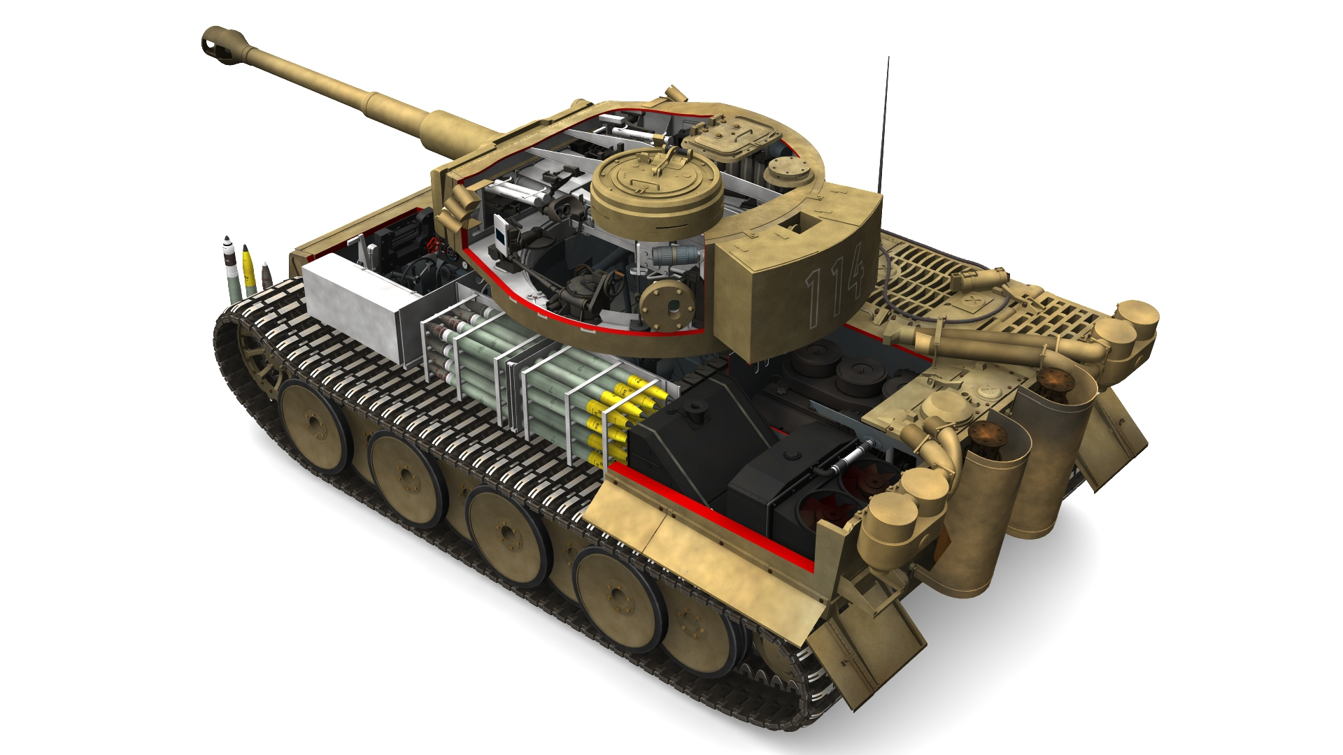 Tiger I Early Type Full Interior 3D model - TurboSquid 1825278