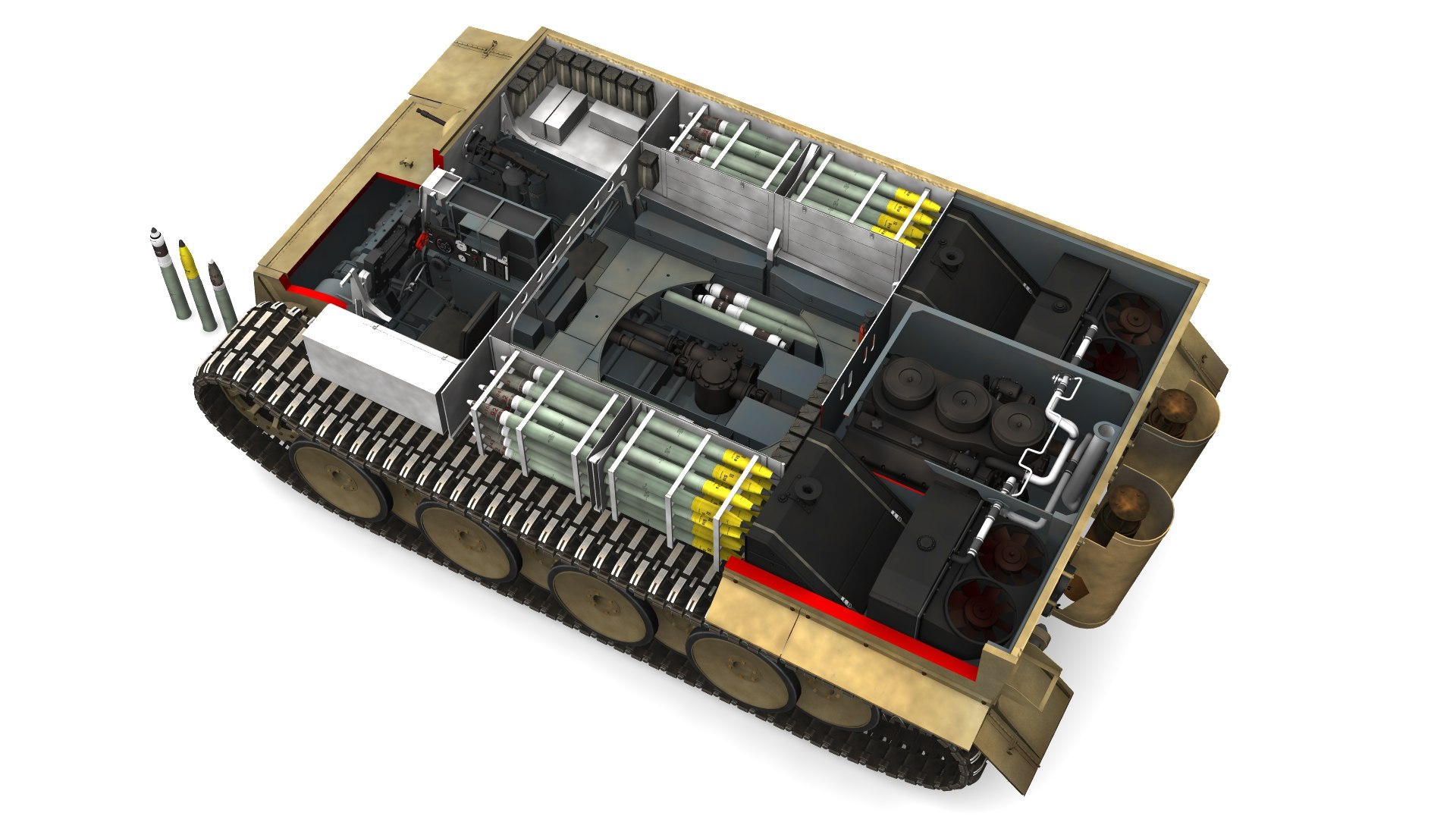 Tiger I Early Type Full Interior 3D Model - TurboSquid 1825278