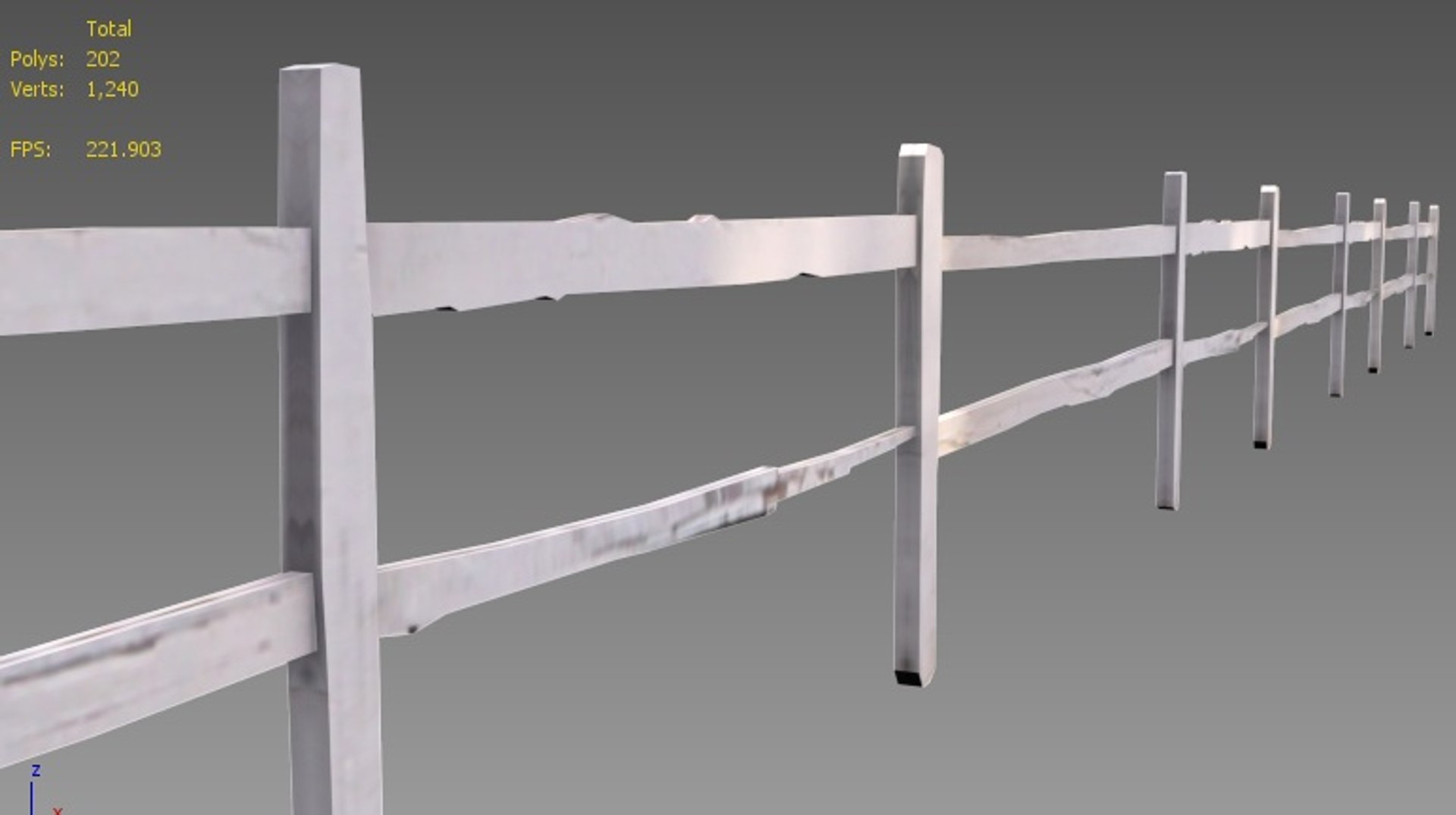 Free Wooden Fence 3d Model