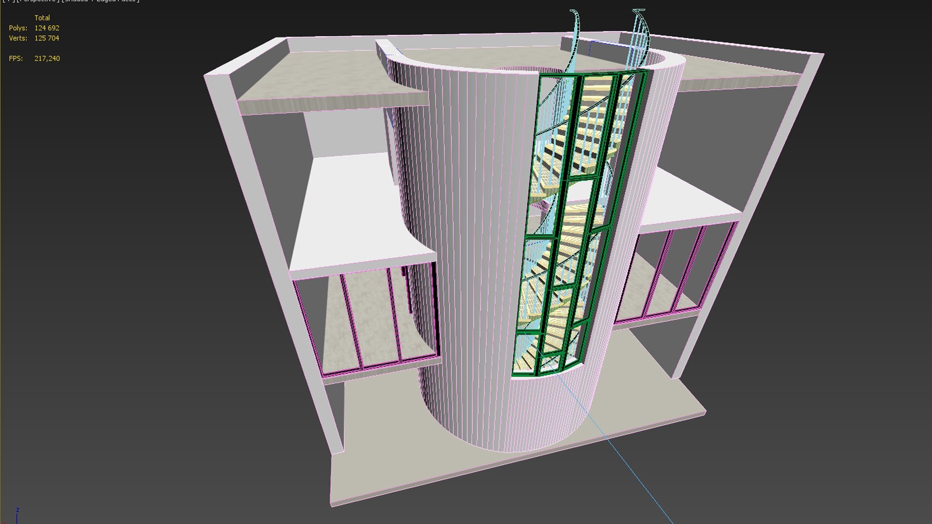 Spiral Stairs Hall Interior Model - TurboSquid 1898308