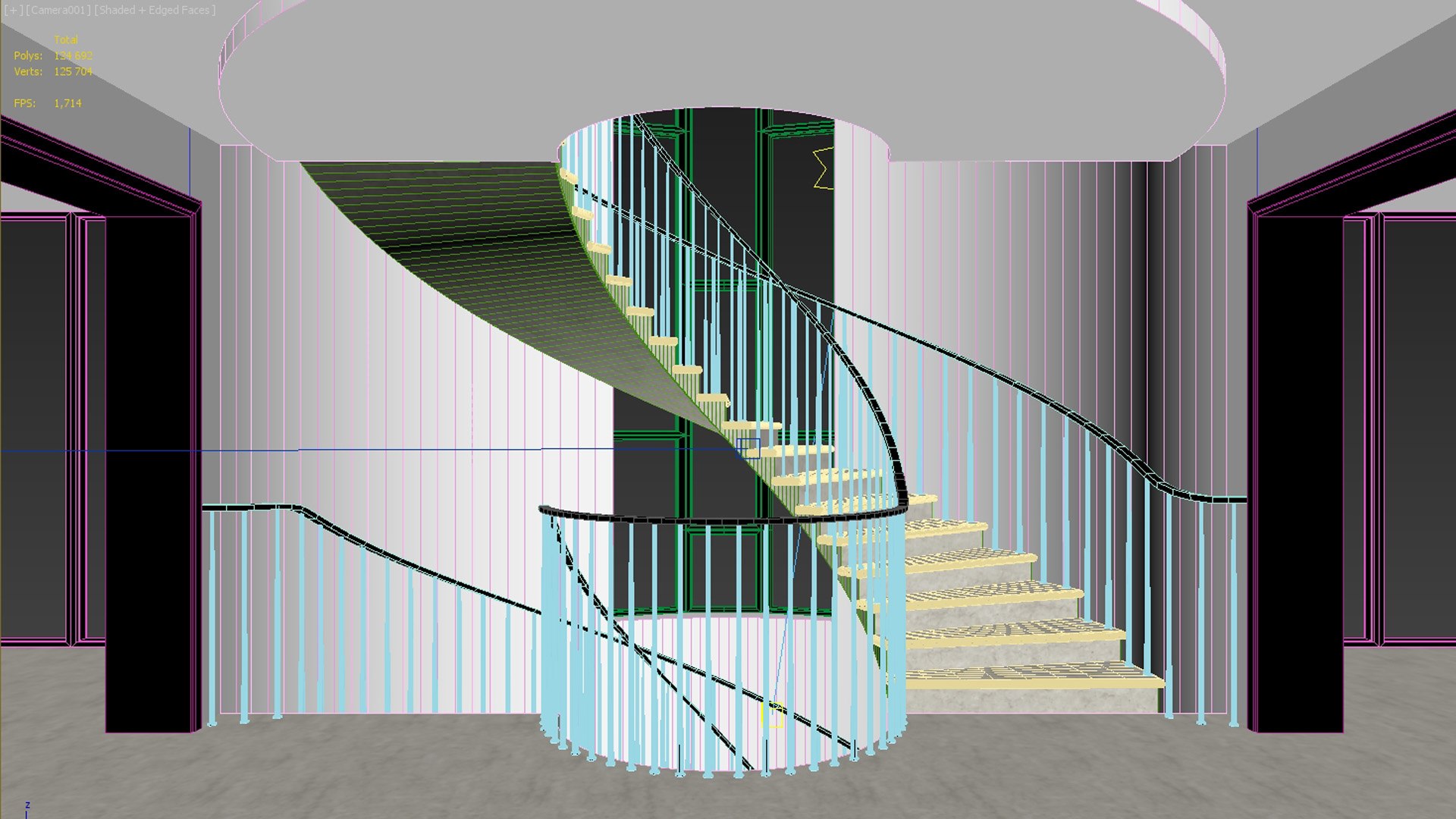 Spiral Stairs Hall Interior Model - TurboSquid 1898308