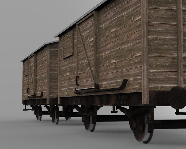 3d wooden train cars model