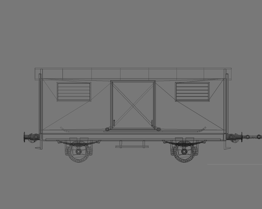 3d wooden train cars model
