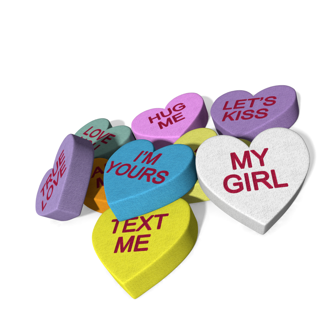 3d candy hearts