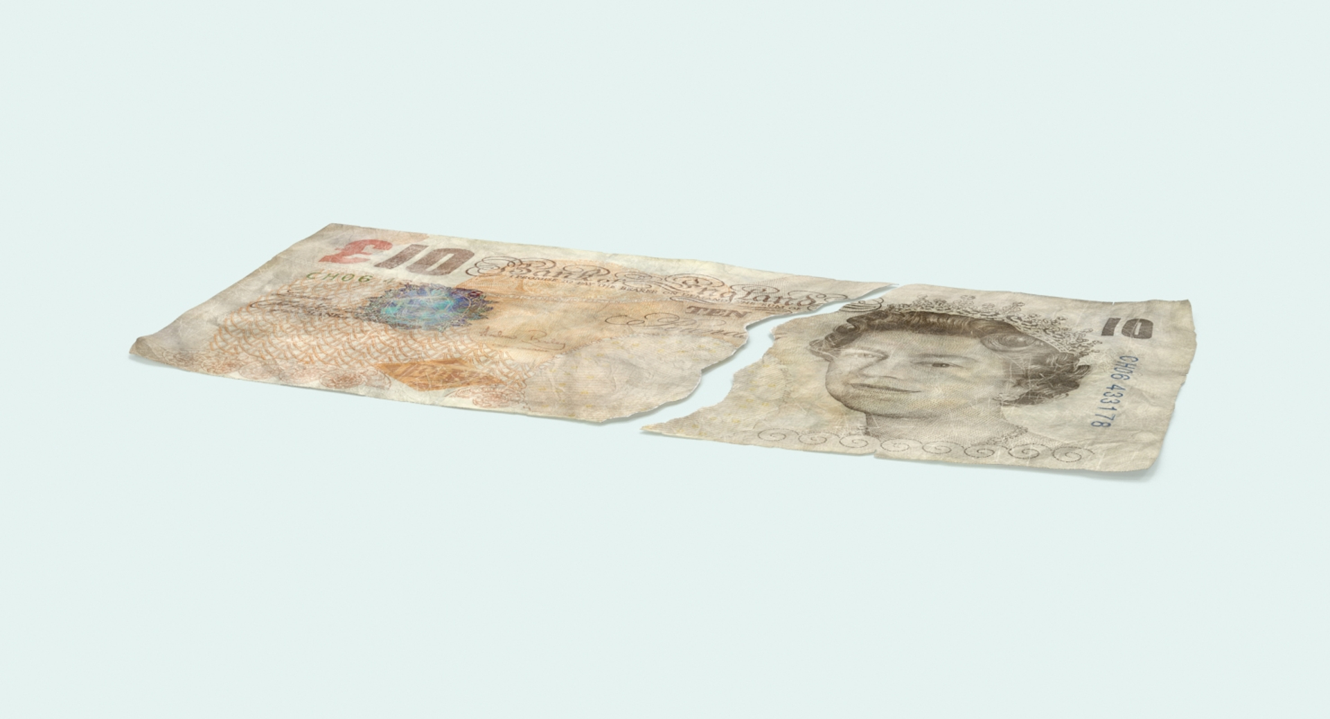 10 Pound Note Torn Max