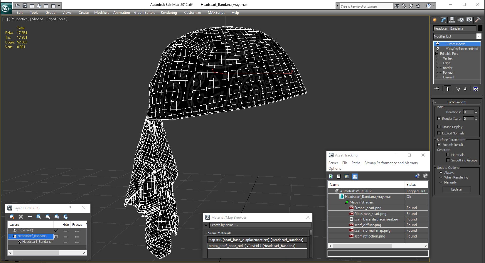 Headscarf Bandana Scarf Head 3D Model - TurboSquid 1430436