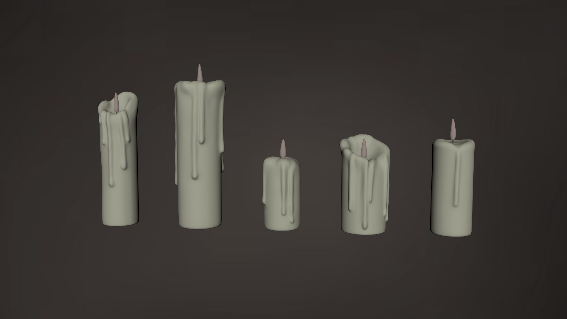 3D Wax Candles - TurboSquid 2160742