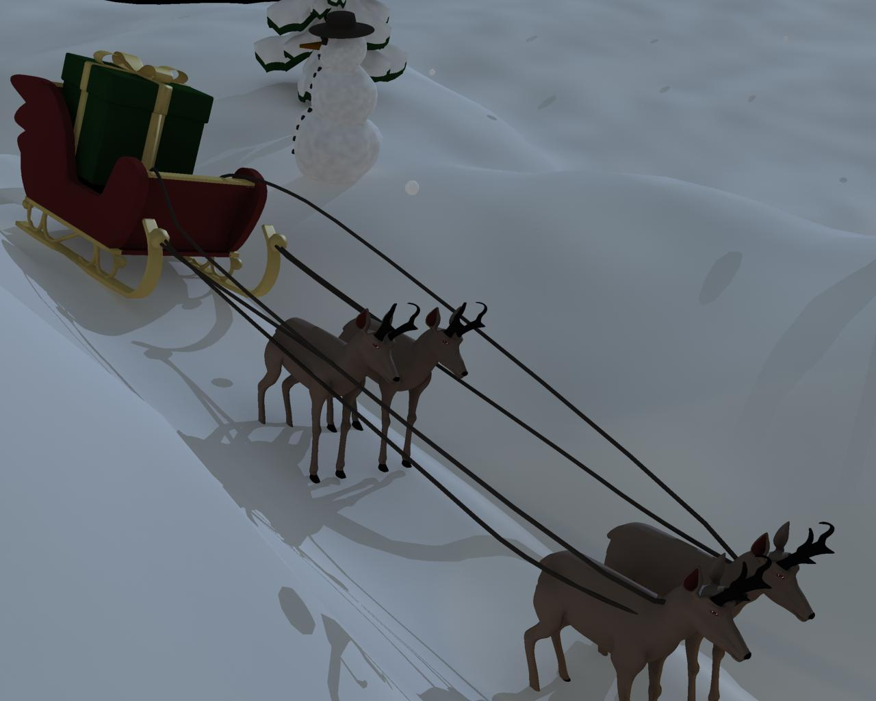 free christmas scene 3d model