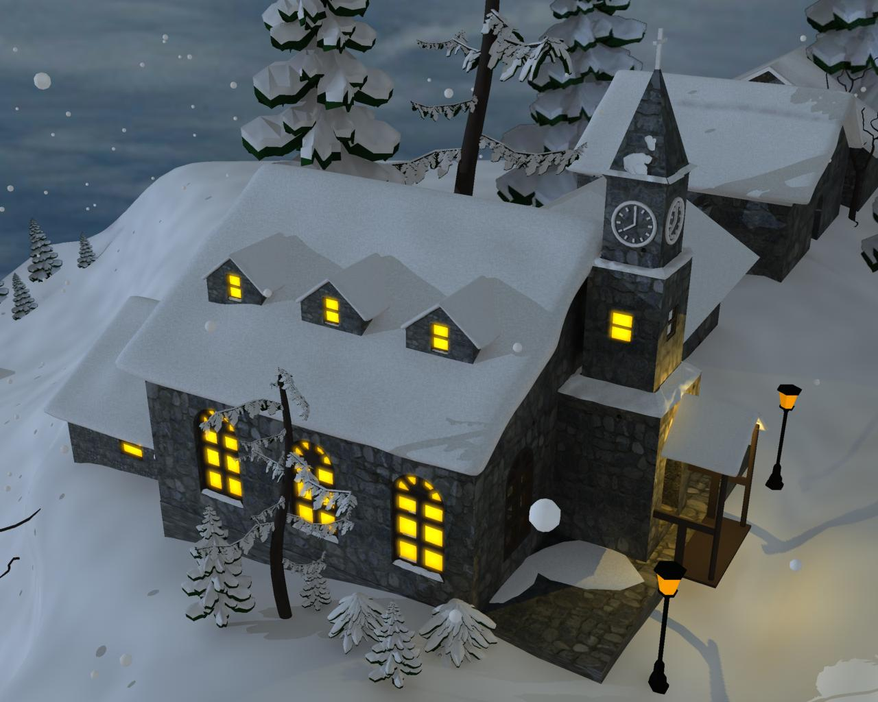free christmas scene 3d model