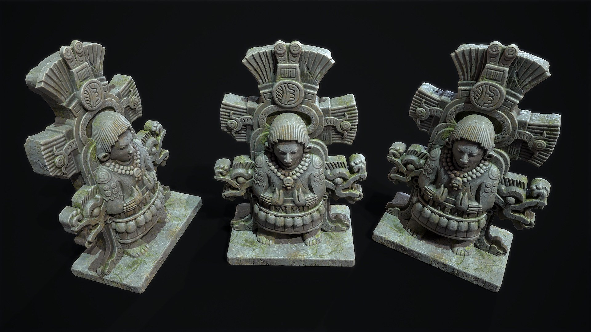 Statue Aztec Sea God 3D Model - TurboSquid 2219942
