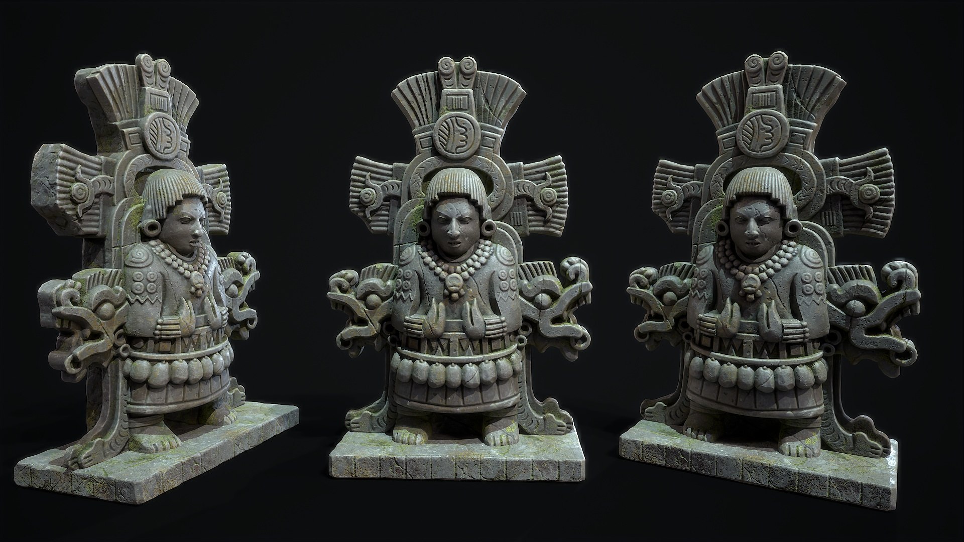 Statue Aztec Sea God 3D Model - TurboSquid 2219942