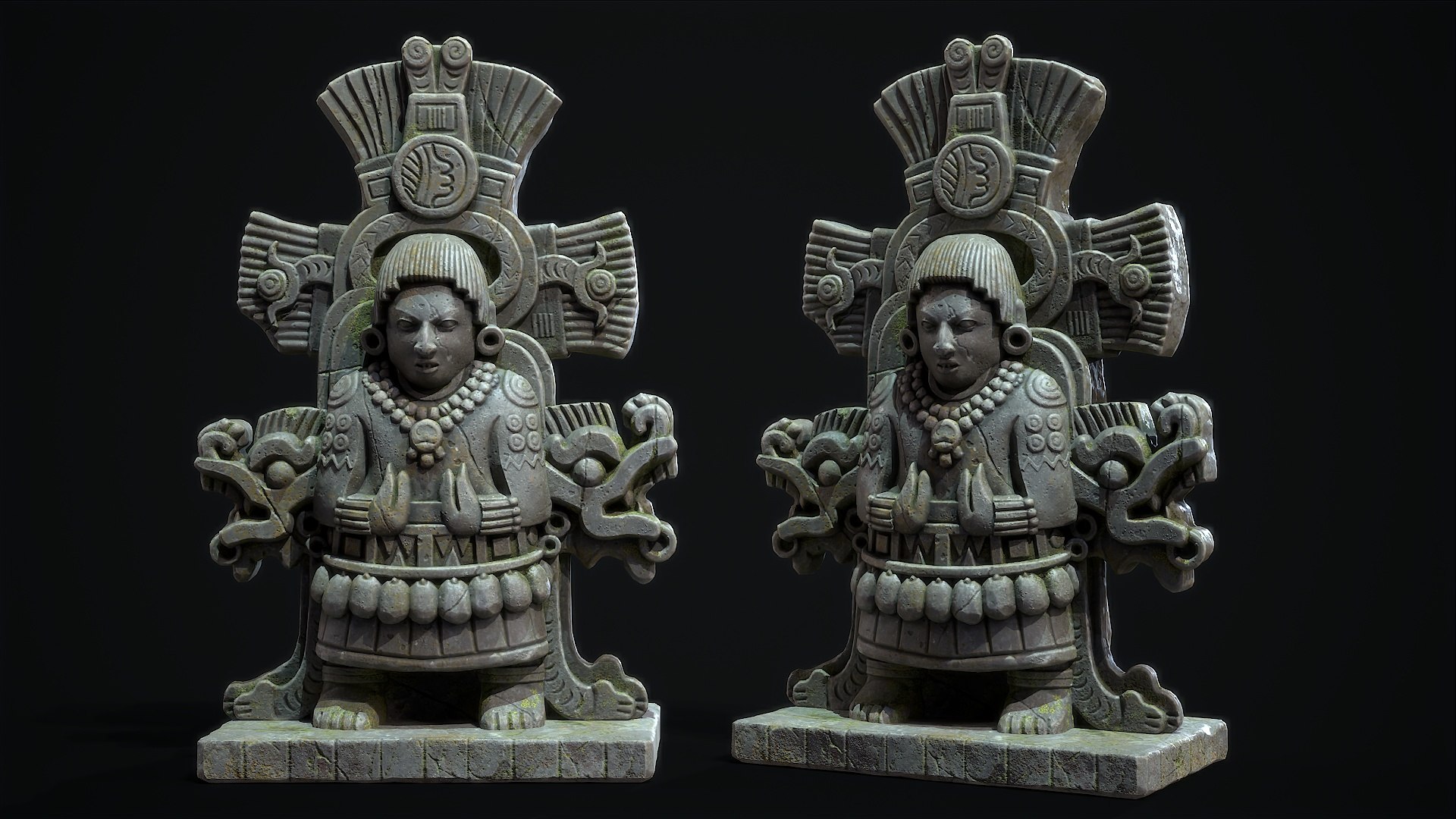 Statue Aztec Sea God 3D Model - TurboSquid 2219942