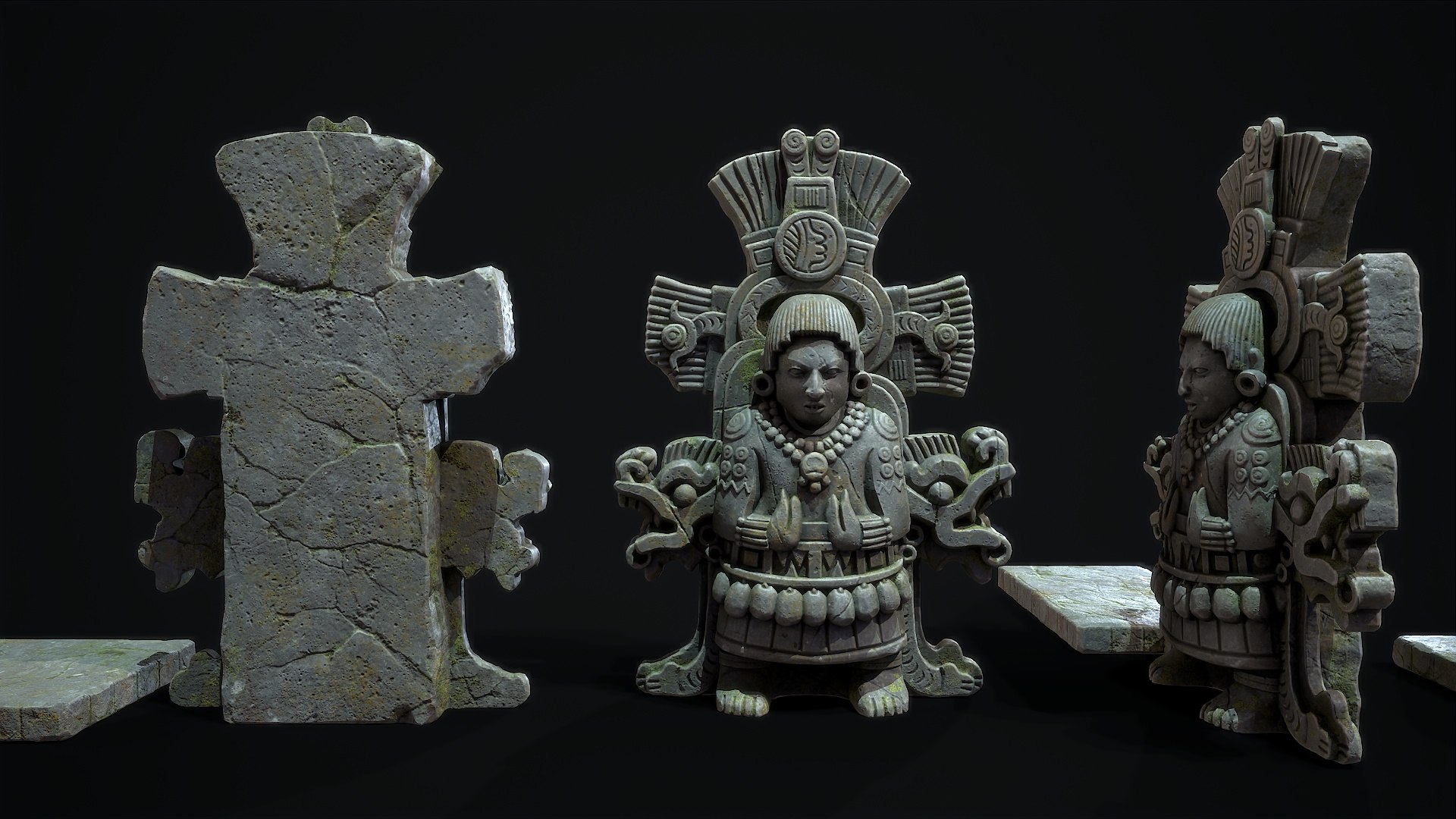 Statue Aztec Sea God 3D Model - TurboSquid 2219942
