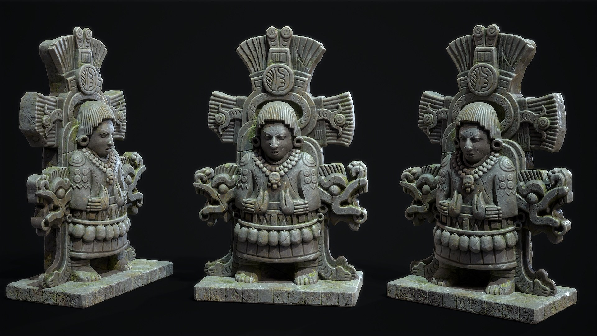 Statue Aztec Sea God 3D Model - TurboSquid 2219942