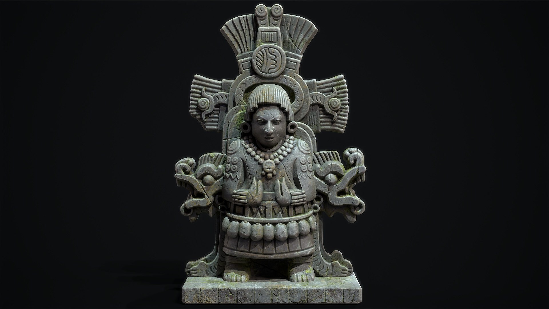 Statue Aztec Sea God 3D Model - TurboSquid 2219942