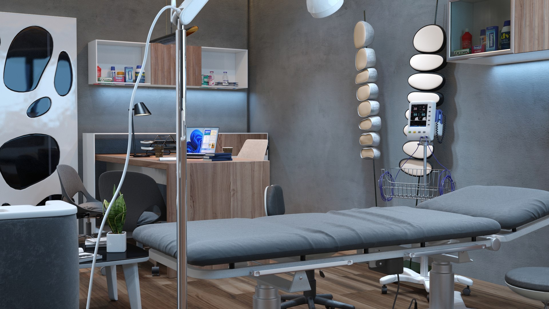Exam Room Wooden Pro 3D Model - TurboSquid 2121578