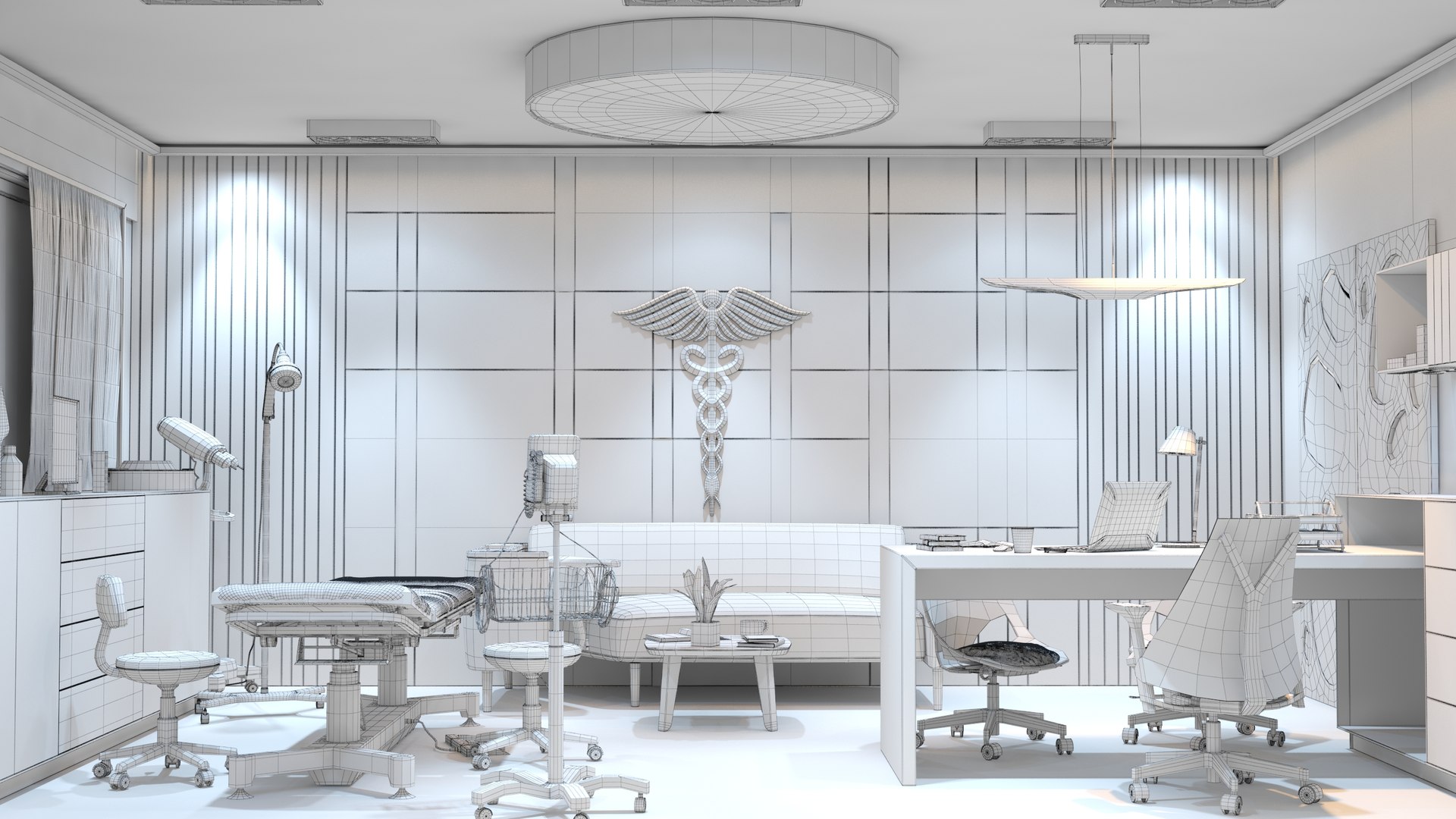 Exam Room Wooden Pro 3D Model - TurboSquid 2121578