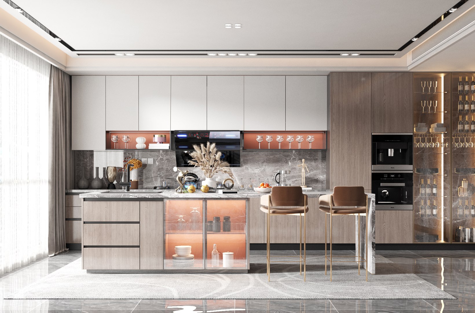 Modern open kitchen model 3D model - TurboSquid 2057763