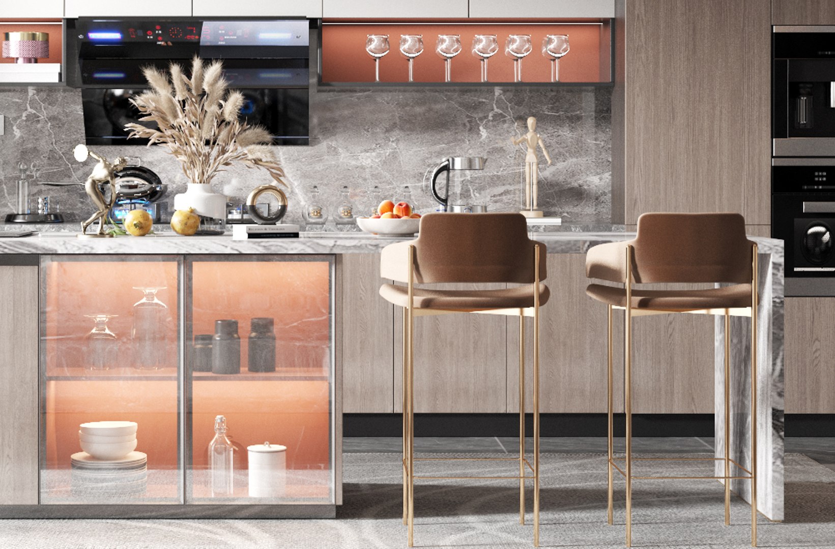 Modern open kitchen model 3D model - TurboSquid 2057763