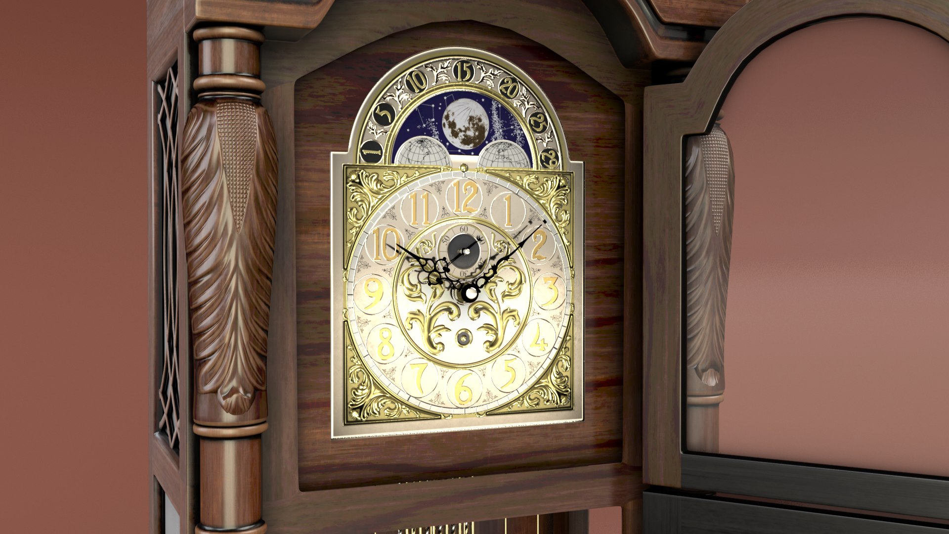 Lindsey Grandfather Clock Model - TurboSquid 1519994