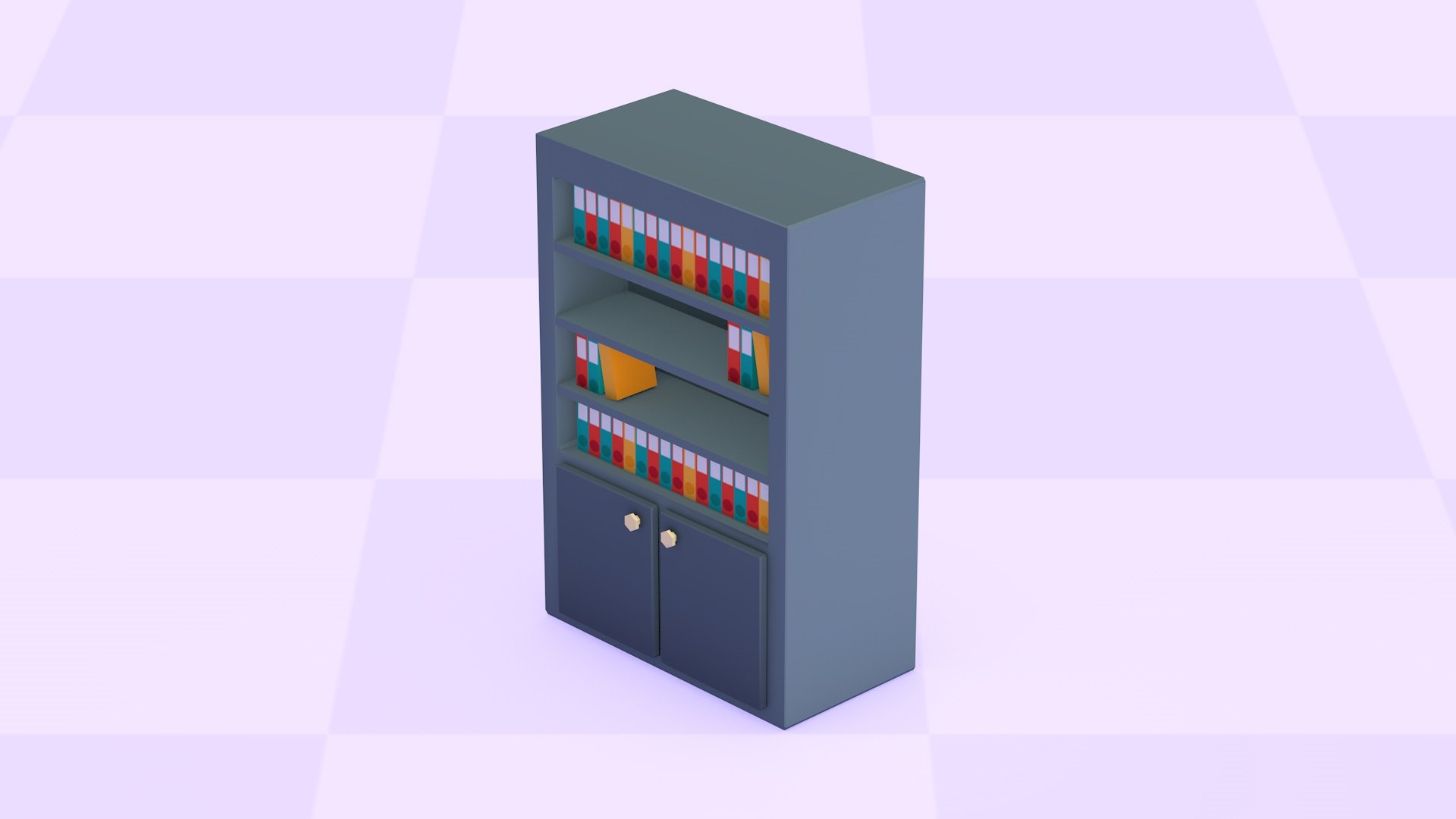 3D Low Poly - Cabinets And Bookshelf Model - TurboSquid 2328735
