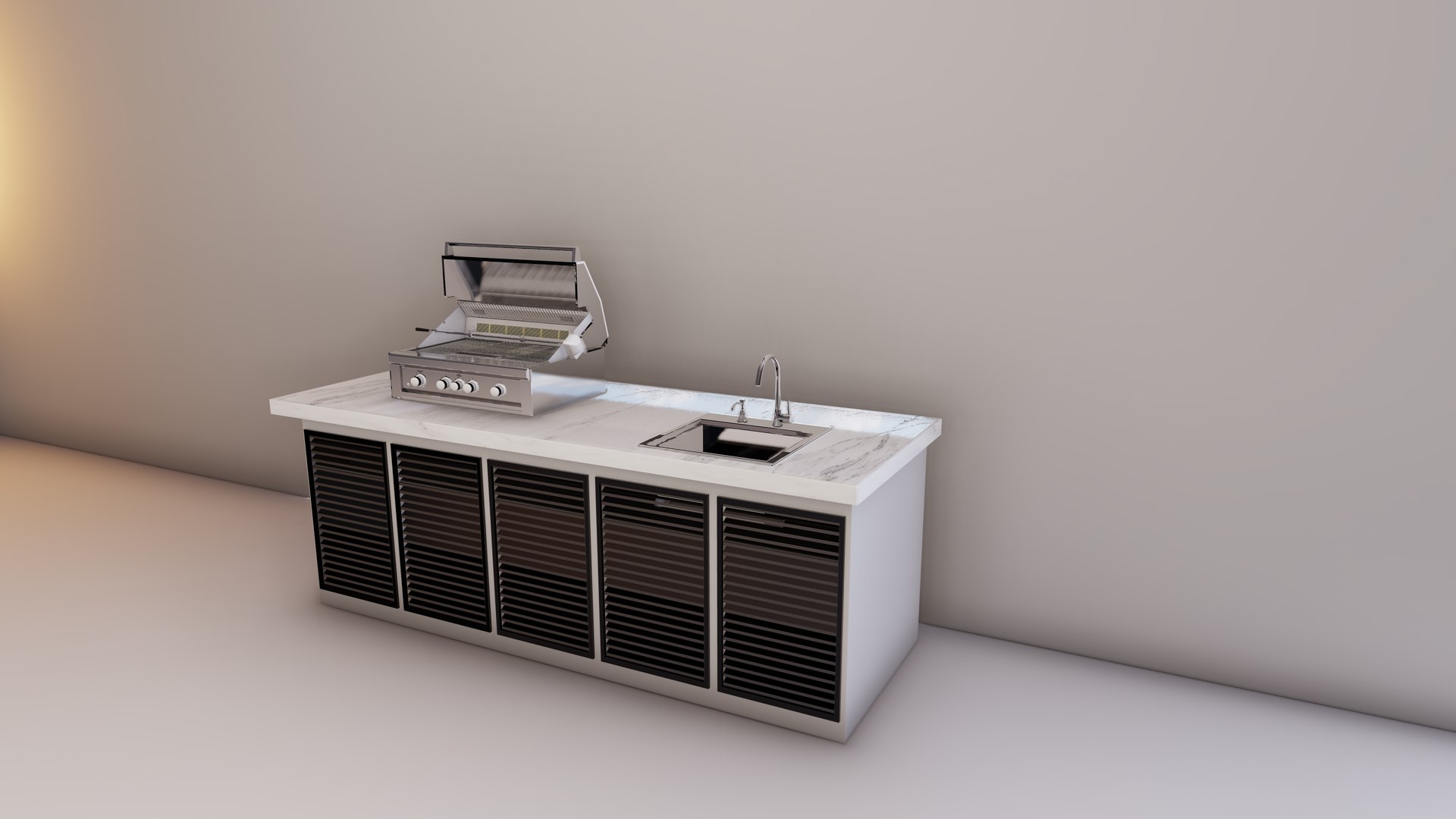 Bbq Grill Roof Garden Low-poly 3D Model - TurboSquid 2093008