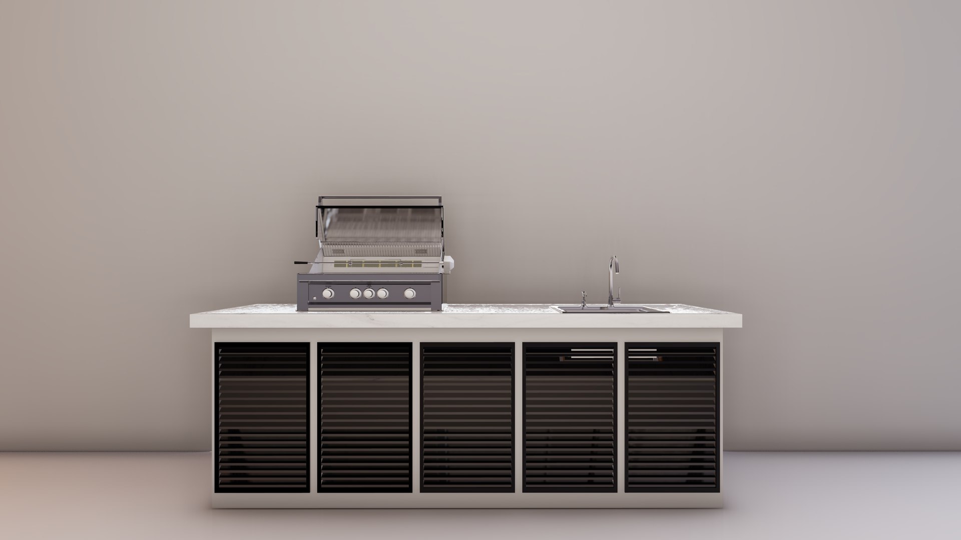 Bbq Grill Roof Garden Low-poly 3D Model - TurboSquid 2093008