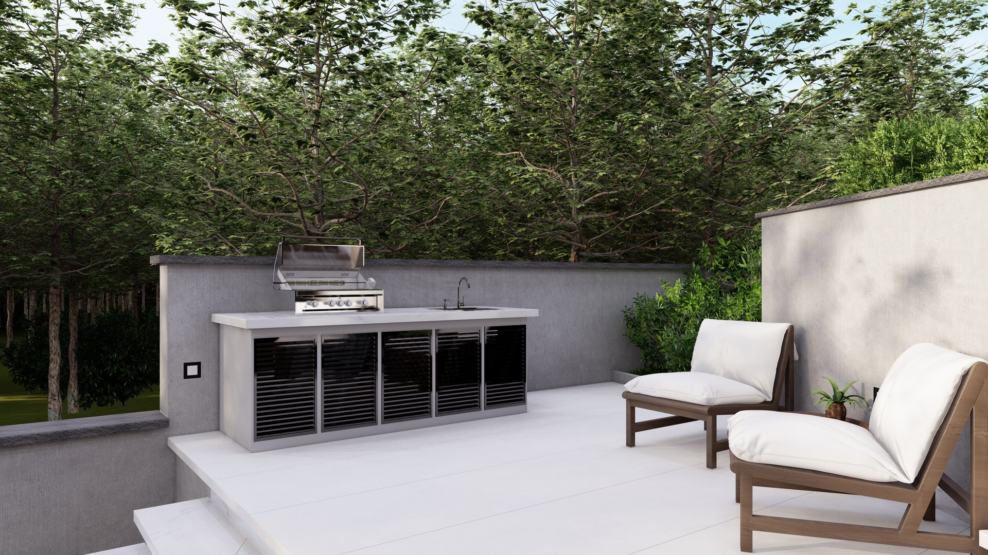 Bbq Grill Roof Garden Low-poly 3D Model - TurboSquid 2093008