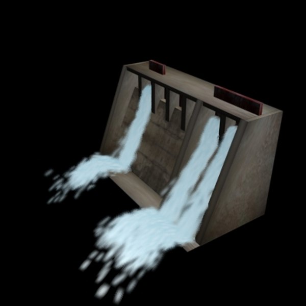 dam water animate 3d model