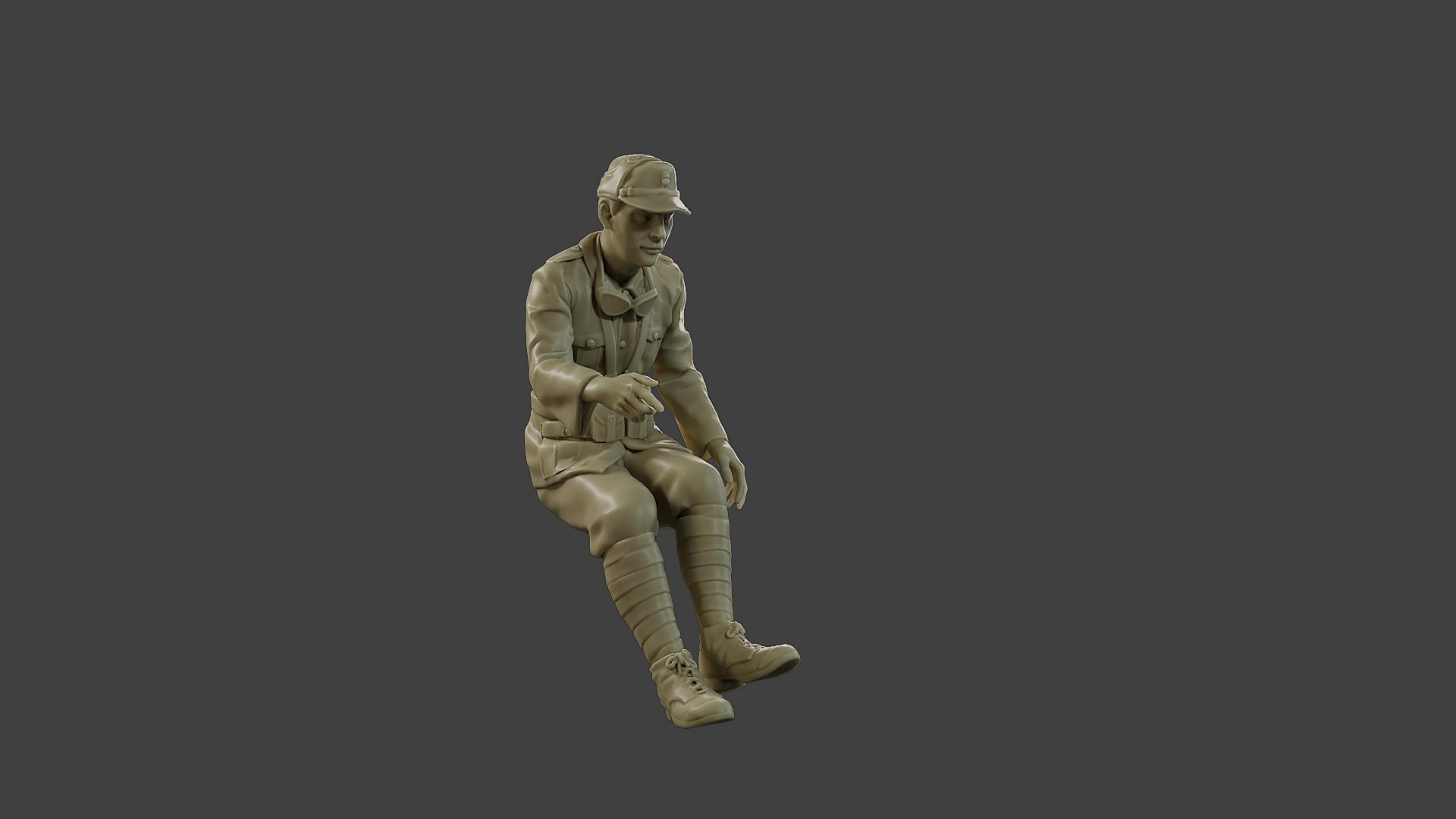 3D Italian Soldier Sit Ww2 IT10 - TurboSquid 2195069