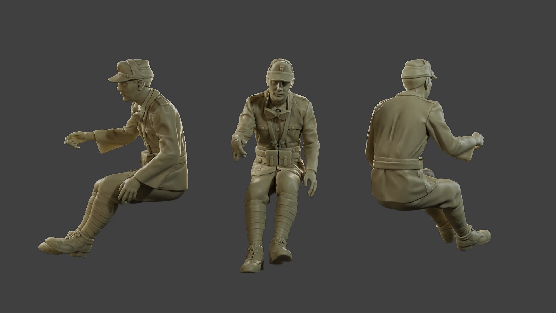 3D Italian Soldier Sit Ww2 IT10 - TurboSquid 2195069
