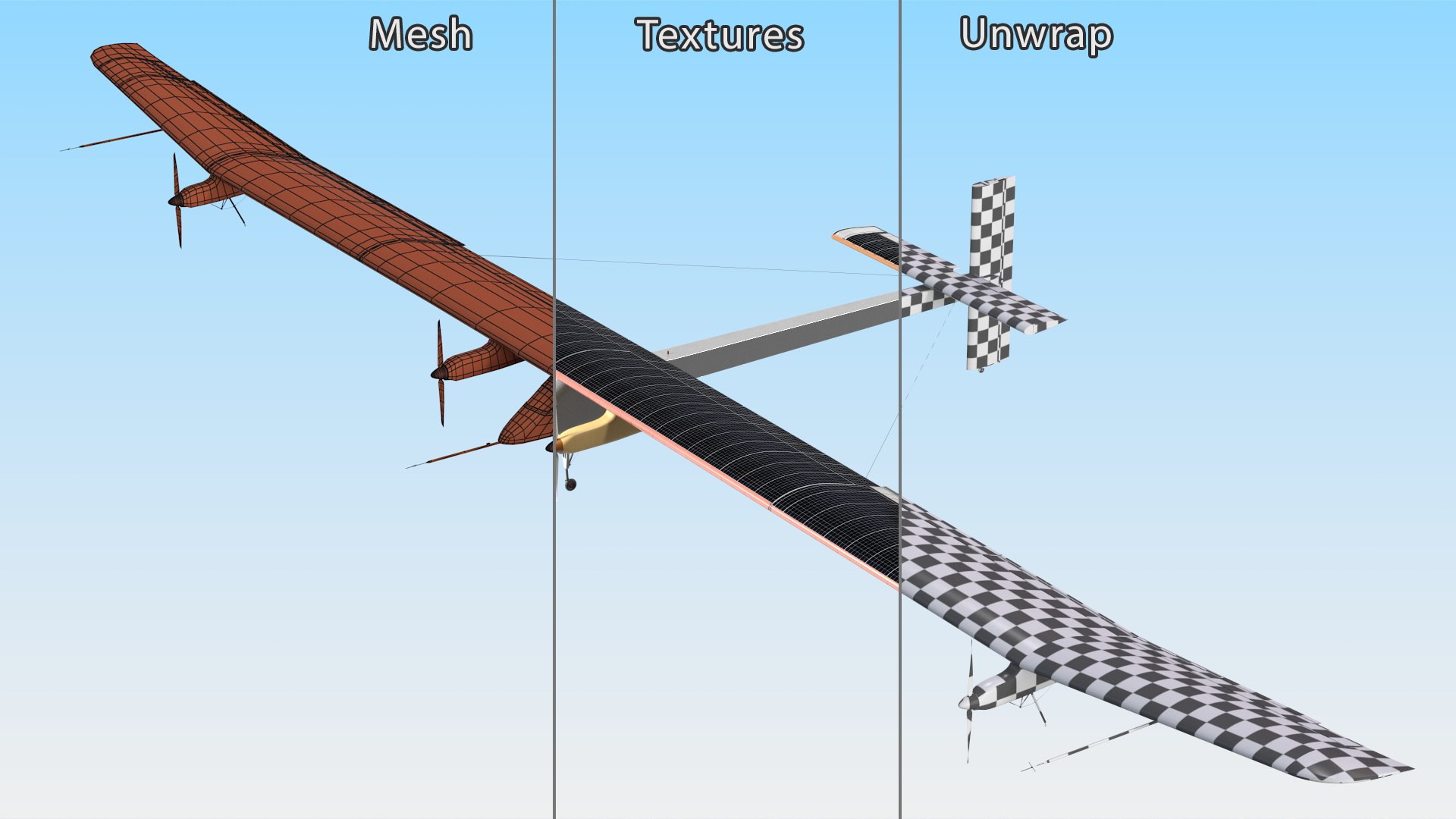 Solar Energy Airplane model - TurboSquid 2031259