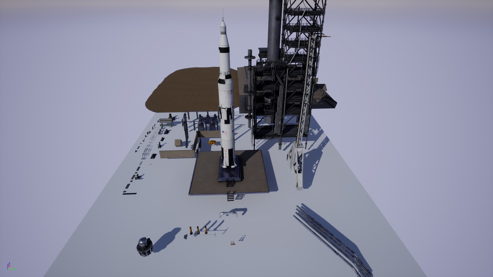 3D US Rocket Launch Modular Environment - TurboSquid 1984195