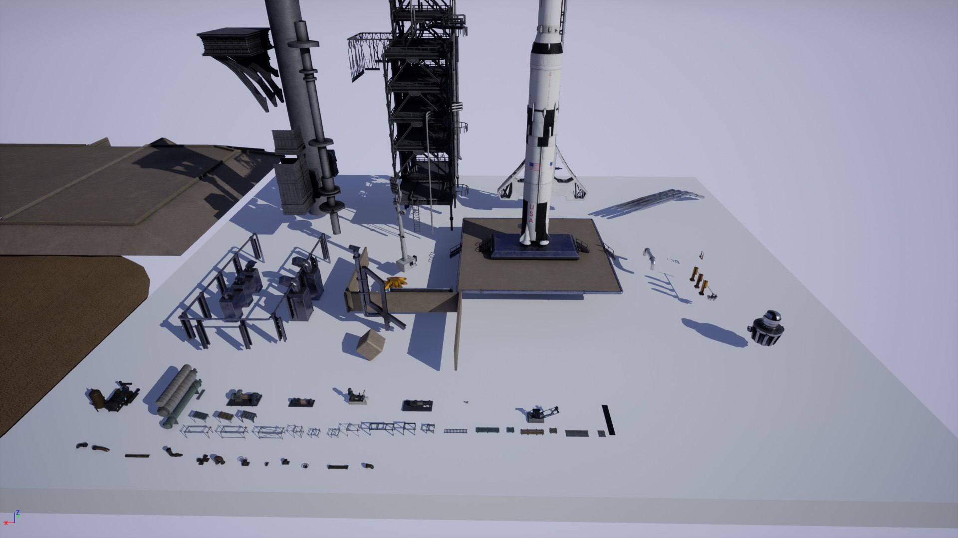 3D US Rocket Launch Modular Environment - TurboSquid 1984195