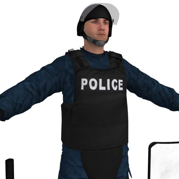 3d riot police officer