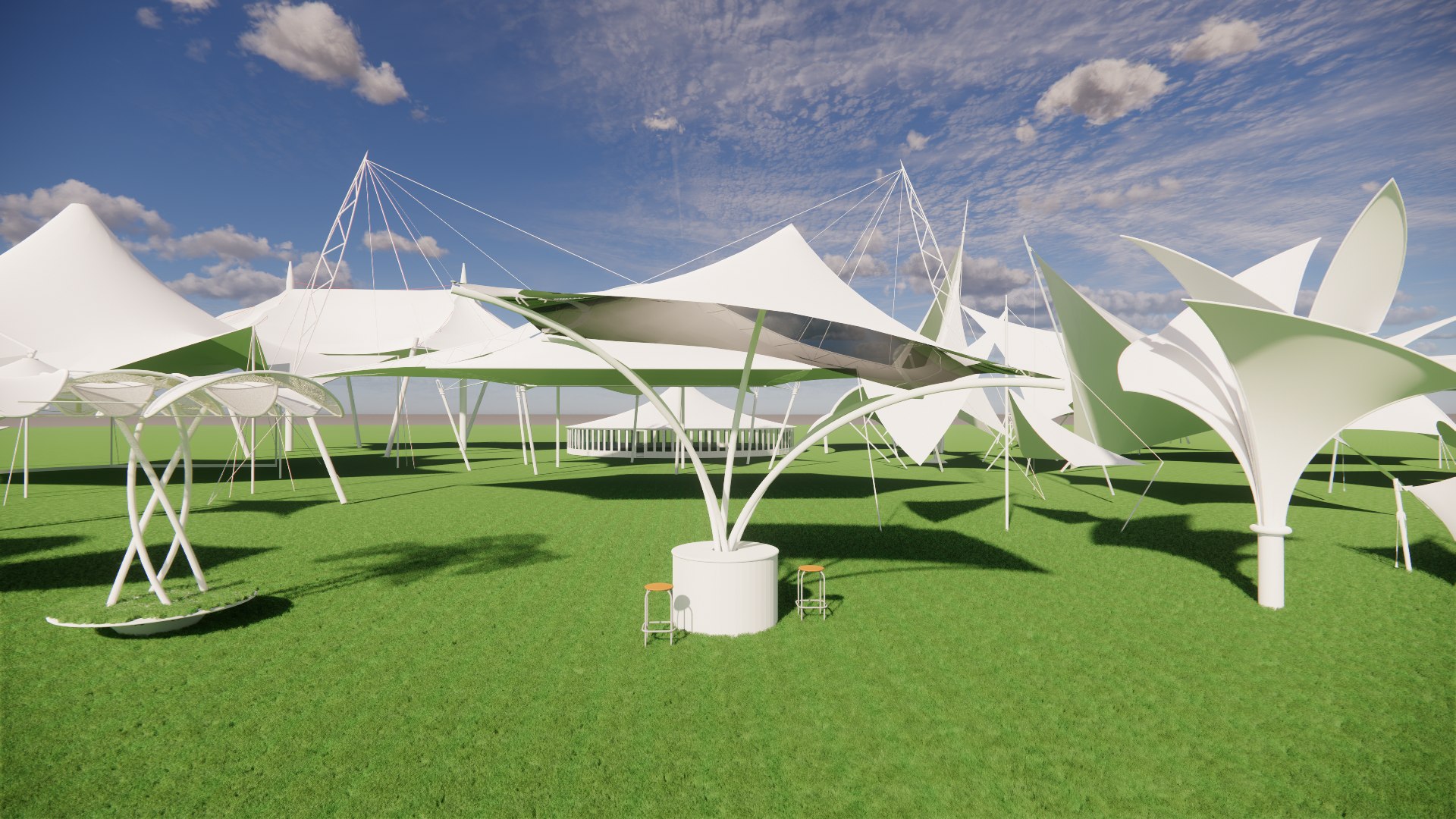 Tensile Structures Collection -A15 3D - TurboSquid 2385739