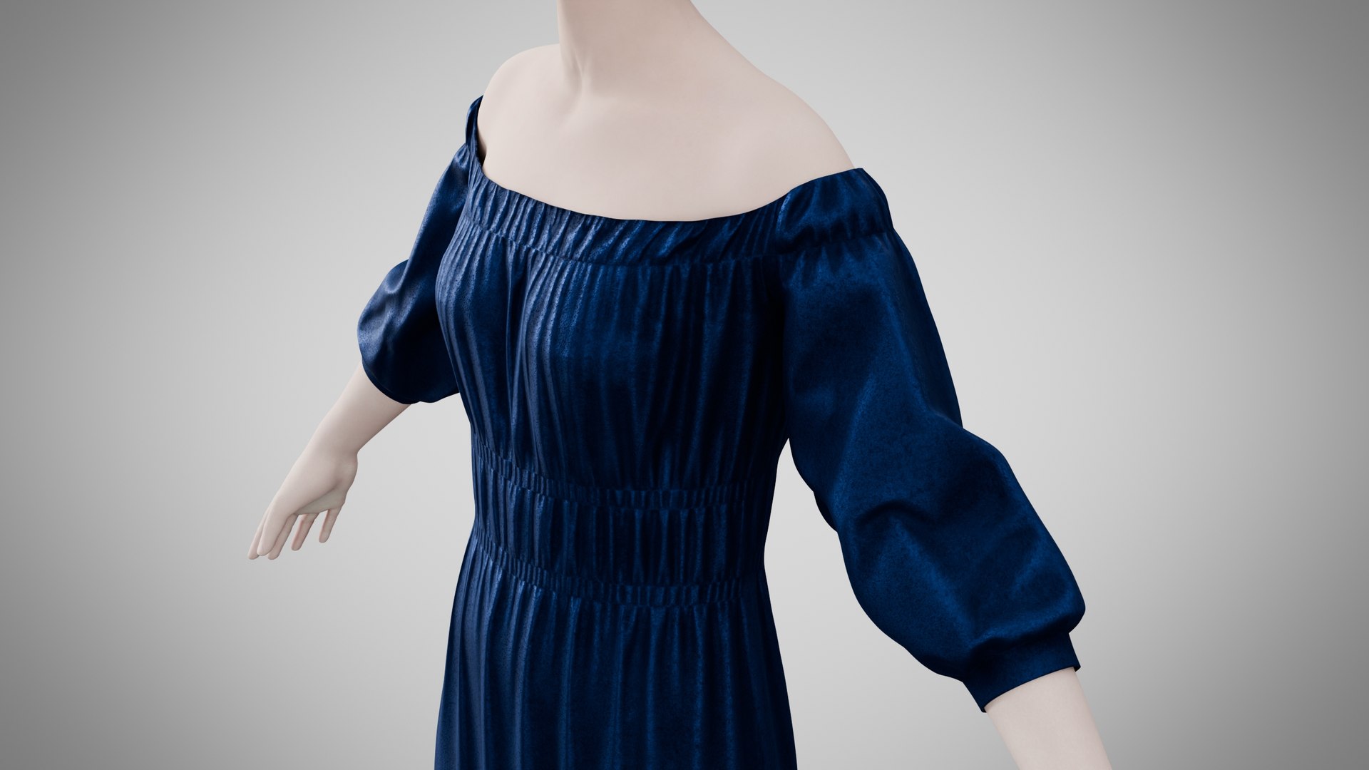 Dress 16 Indigo Velvet Model - TurboSquid 2459284